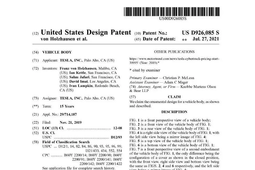 La patent de Tesla revela la inspiració darrere del disseny boig de Cybertruck 10031_7