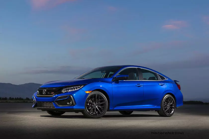 Vista frontal del sedán Honda Civic Si 2019-2020