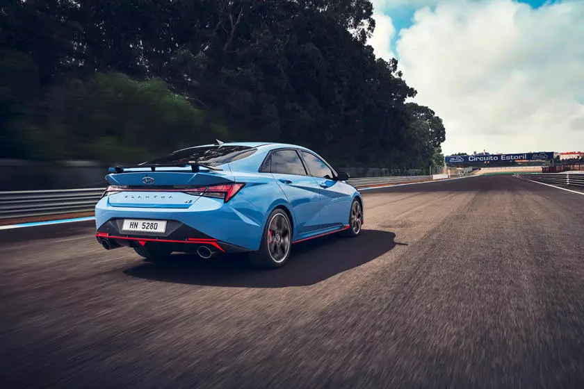 2022 Hyundai Elantra N Driving Back View