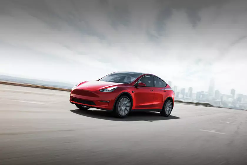 2020-2021 Tesla Model Y Driving Front Angle