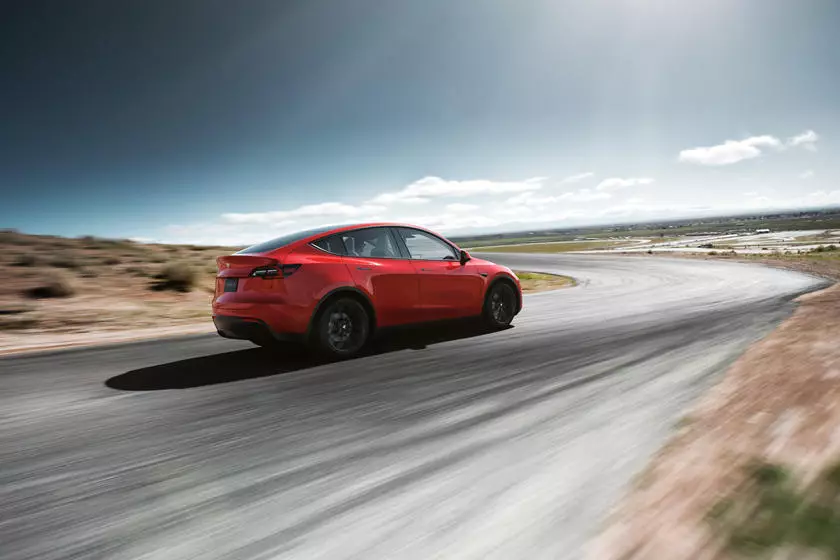 2020-2021 Tesla Model Y Rear Perspective Driving