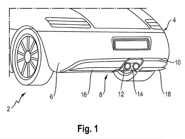 Bộ khuếch tán phía sau chủ động được cấp bằng sáng chế của Porsche, gọi tương đương với Ferrari là 'cồng kềnh' 1475_1