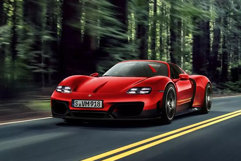 Porsche 918 Spyder Facelift renderizado con elementos de estilo Mission E