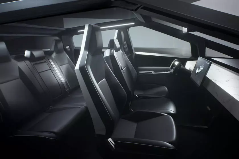 Visió general de l'interior de Tesla Cybertruck 2021