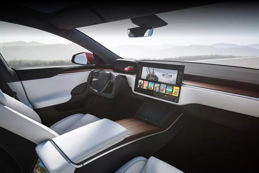 2021款特斯拉Model S格子中央控制面板