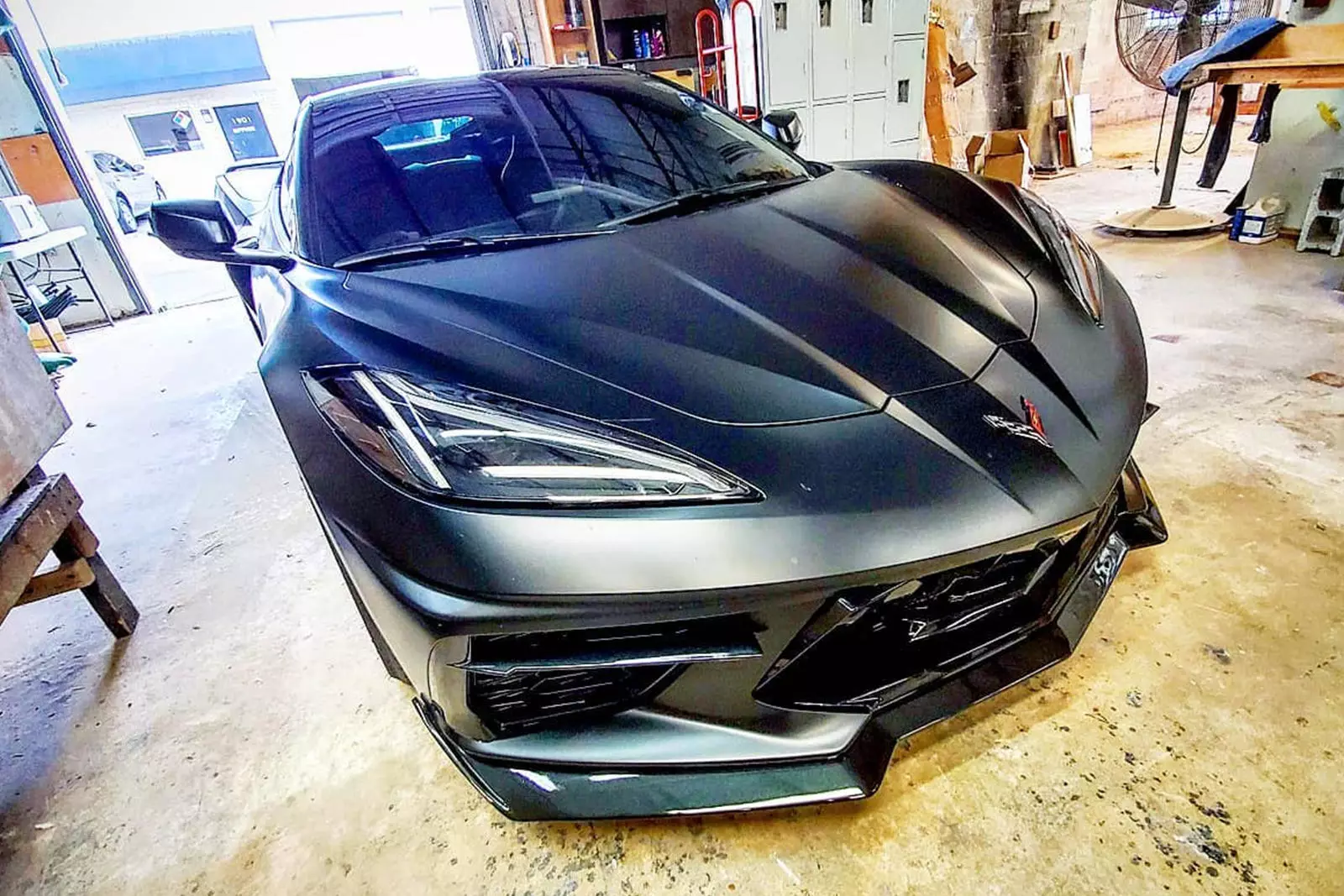 C8 Faigheann Corvette Stingray Trealamh Snáithín Carbóin Nua Te