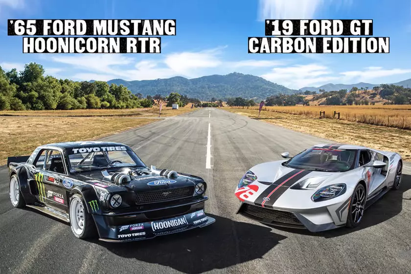 Drag Race: Ford GT Vs. Hoonicorn RTR Mustang de Ken Block 17642_1