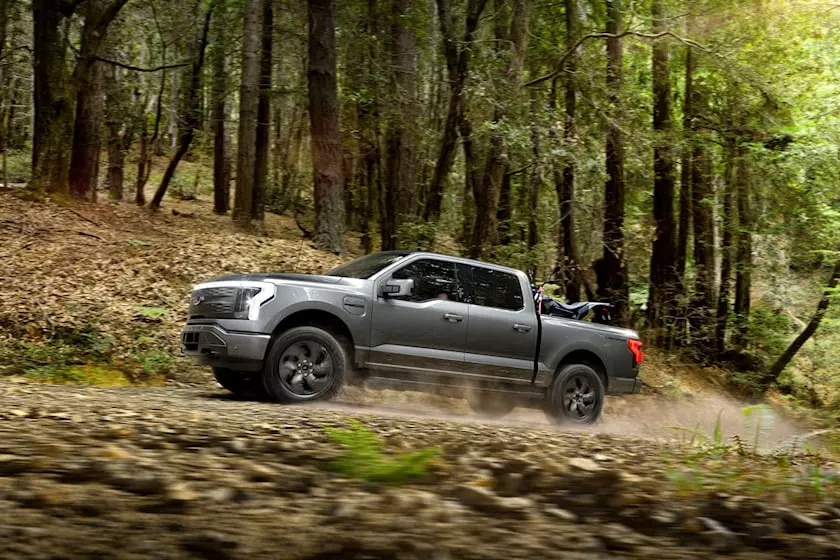 2022 Ford F-150 Lightning Side View Driving