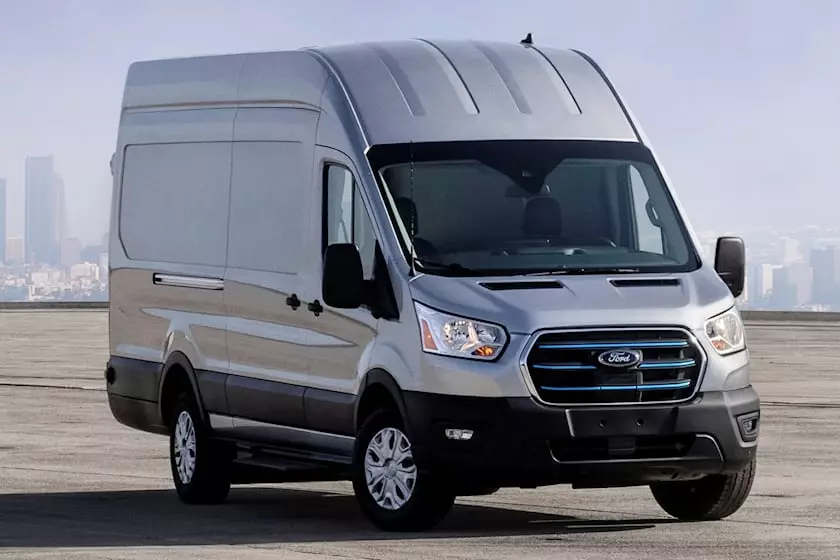 2022 Ford E-Transit Cargo Van gaban kusurwar kusurwa