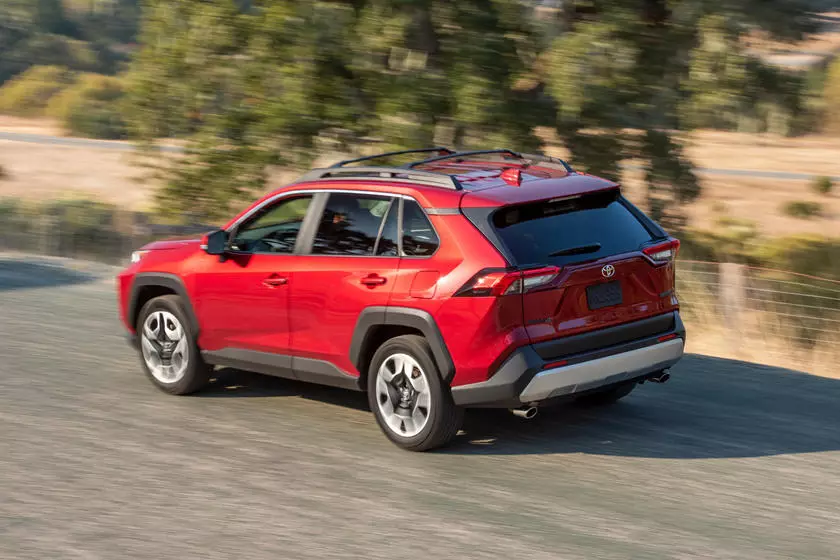 2019-2020 Toyota RAV4 Three Quarter Rear Left Side View In Motion