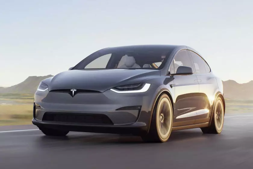 2021 Tesla Model X Plaid Front View Driving