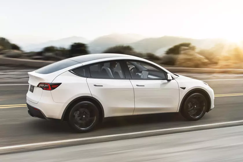 2020 Tesla Model Y Side View Driving