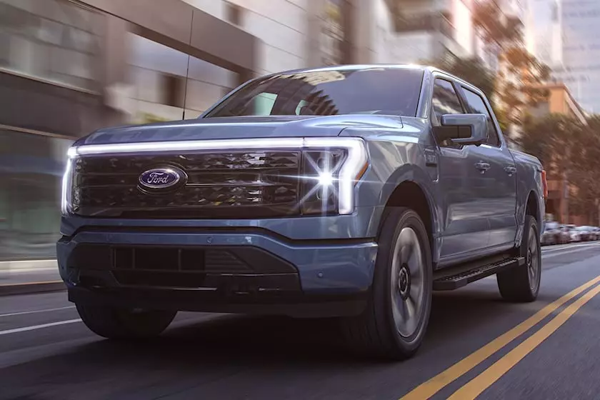 2022 Ford F-150 Lightning Driving Angle