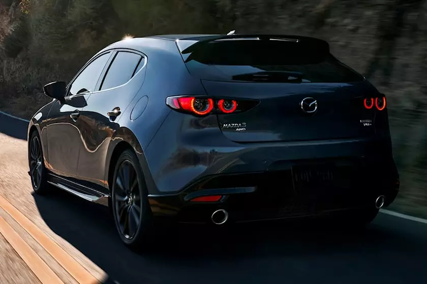 2021-2022 Mazda 3 Hatchback Rear View Driveing