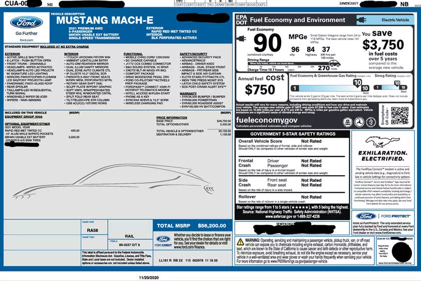Geopenbaar! Ford Nails Mustang Mach-E EPA-gradering 25544_4