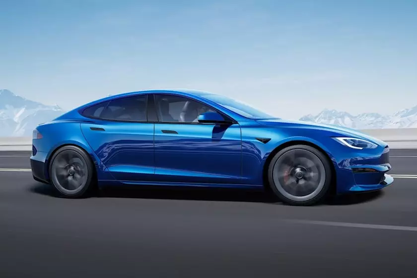 2021-2022 Tesla Model S Plaid Side Perspektivisches Fahren