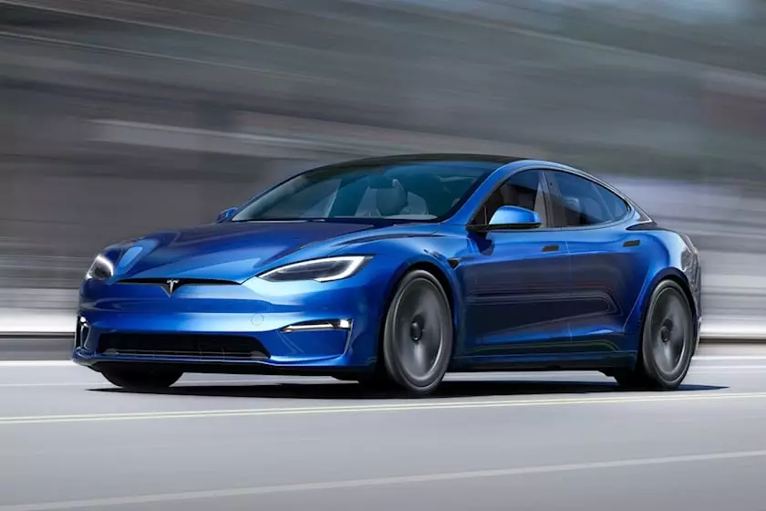 2021-2022 Tesla Model S Plaid жетектің алдыңғы бұрышы