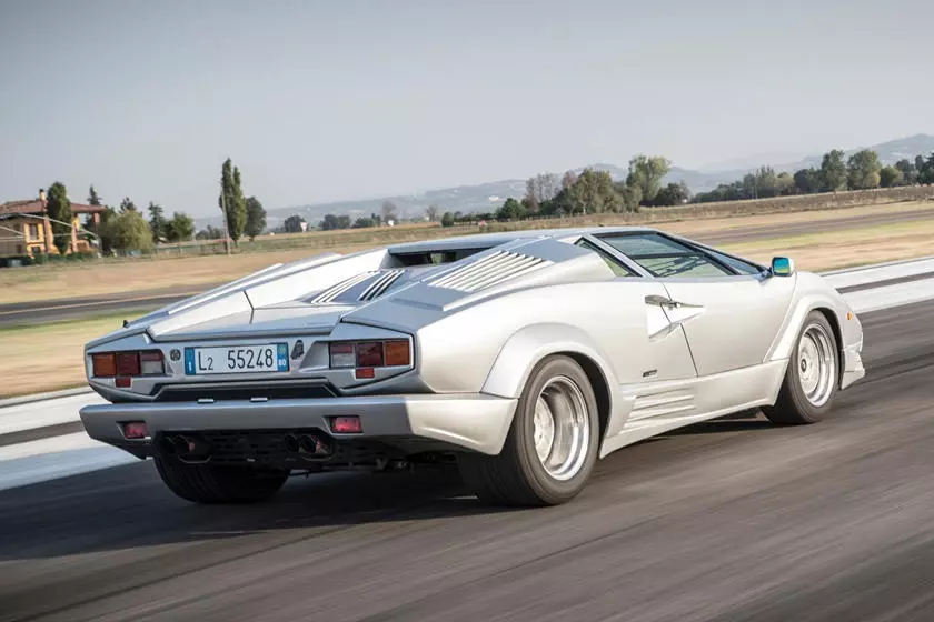 1989-1990 Lamborghini Countach 25th Anniversary Edition Driving Back View