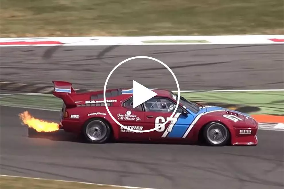 පුදුමාකාර BMW M1 ගිනිදැල් වෙඩි තබන විට මානසිකව පෙනේ