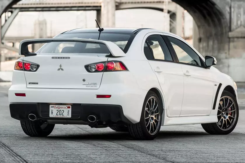 2010-2015 Mitsubishi Lancer Evolution Rear Angle View