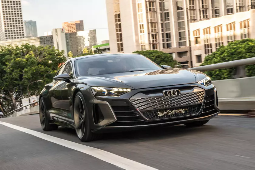 2021 Audi e-tron GT Front View Driving