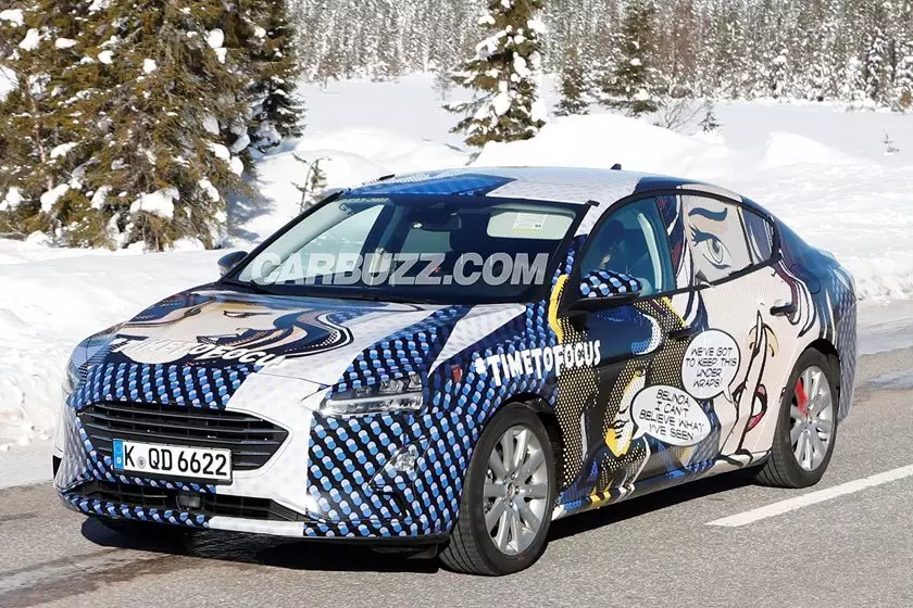 2019 Ford Focus Sedan Spied With Comic Book-Style Camouflage 29098_4