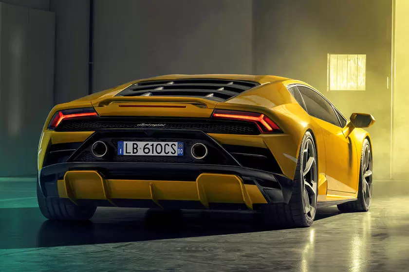 Vista posteriore della Lamborghini Huracan Evo 2020