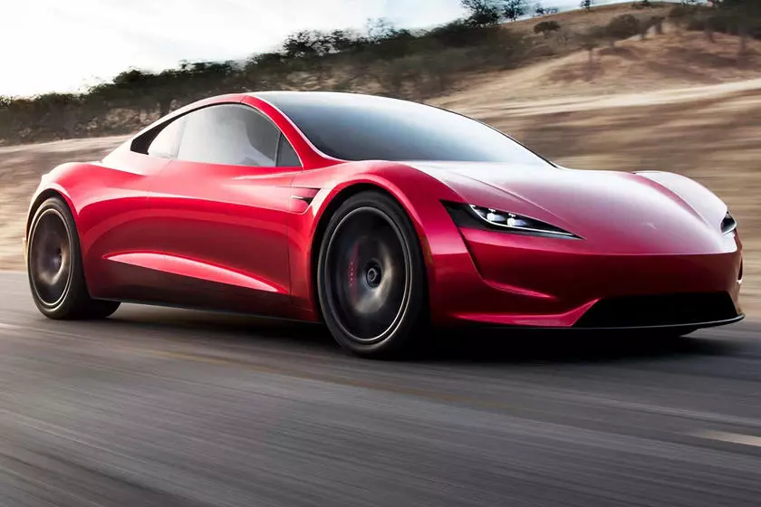 2023 Tesla Roadster Pem Hauv Ntej Saib Tsav Tsheb