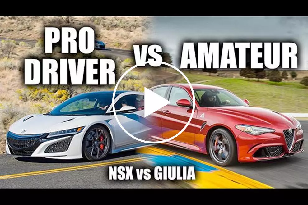 Pro Races Acura NSX megide Amateur na Alfa Romeo Giulia iji kọwapụta ọdịiche