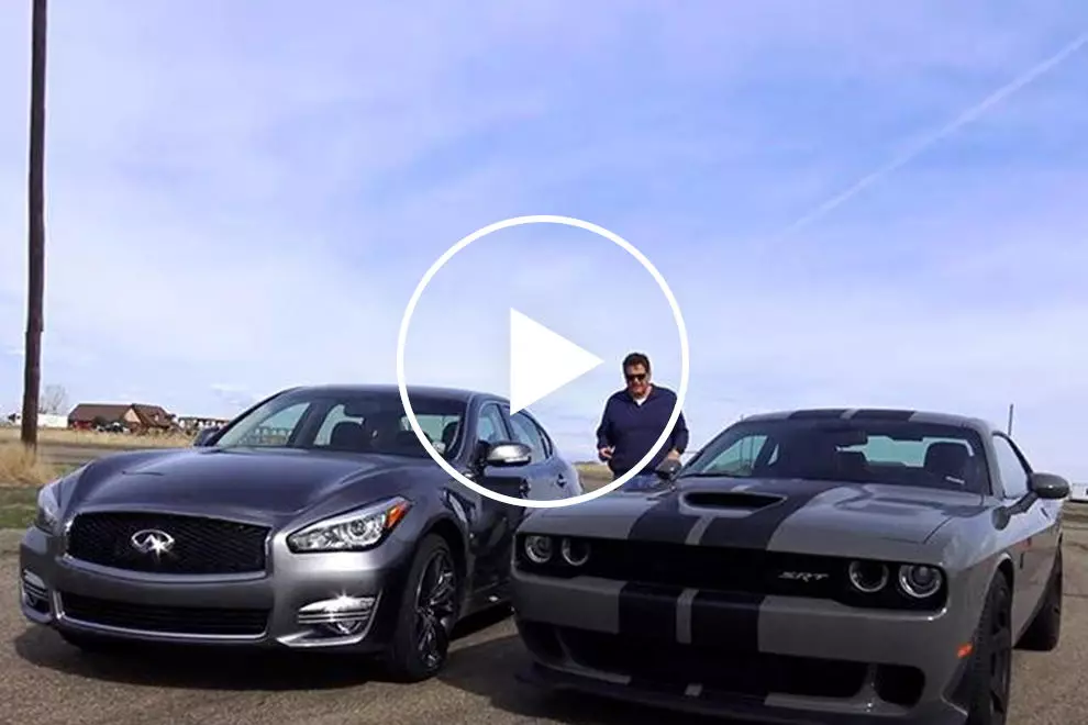 Prečo na Zemi pretekať Challenger Hellcat proti Infiniti Q70L?