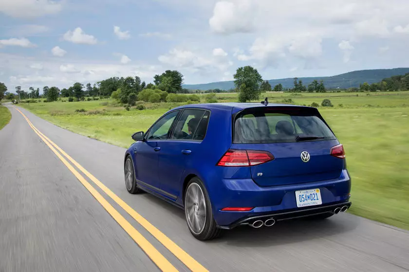 2015-2019 Volkswagen Golf R Rear View Driving