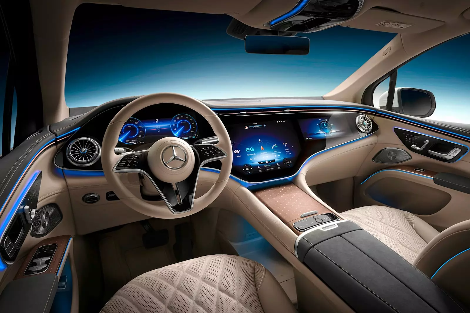 Mira o impresionante interior do SUV Mercedes-Benz EQS