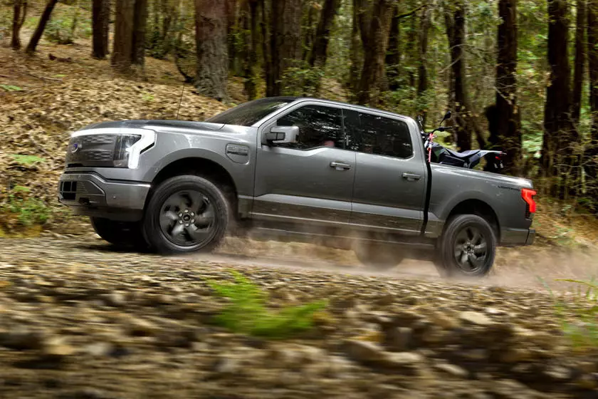 2022 Ford F-150 Lightning Side View Driving