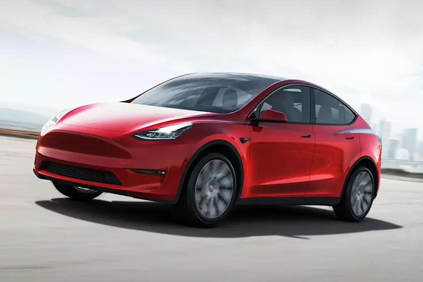 2020-2022 Tesla Model Y Driving Sudut Ngarep