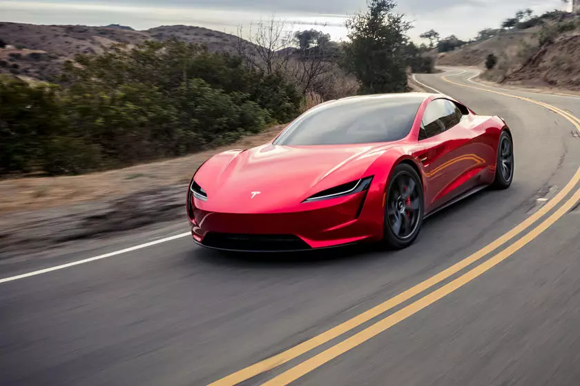 2023 การขับขี่แบบ Front View ของ Tesla Roadster