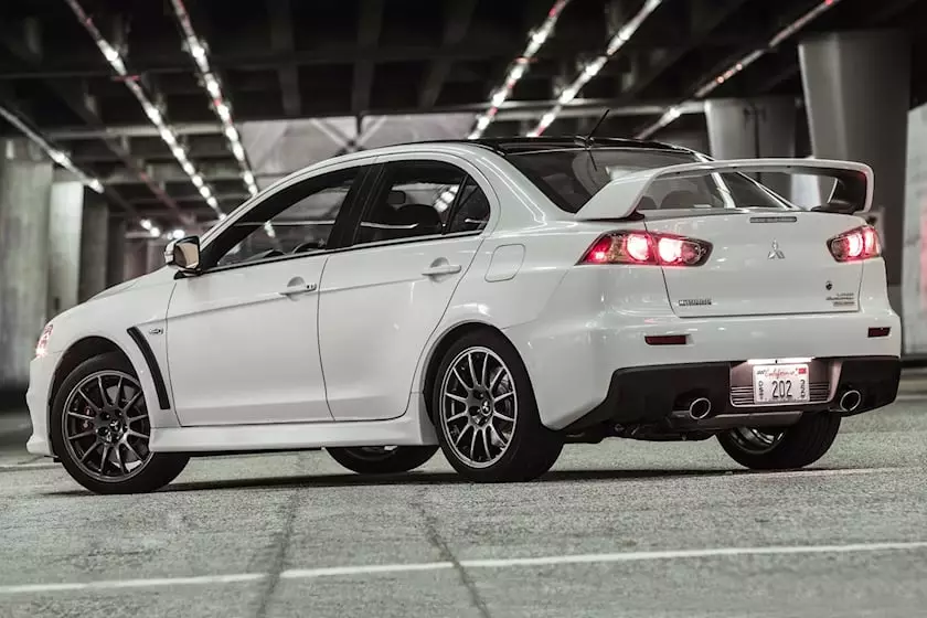 2010-2015 Mitsubishi Lancer Evolution Rear Angle View