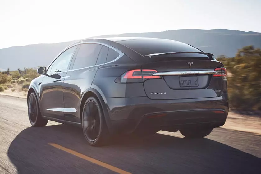 2016-2020 Tesla Model X P100D Rear View Driving