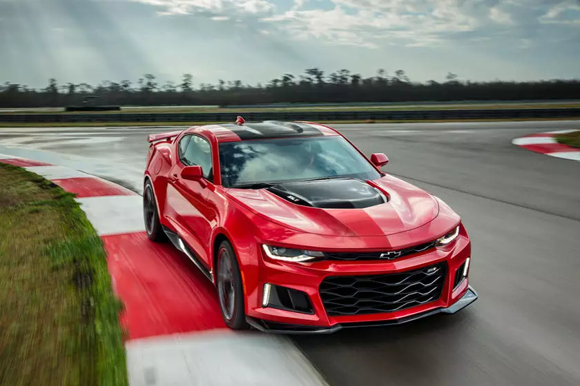 2017-2020 Chevrolet Camaro ZL1 Coupe Front View Driving