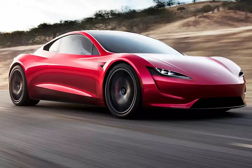 2023 Tesla Roadster Ngasja me pamje të përparme
