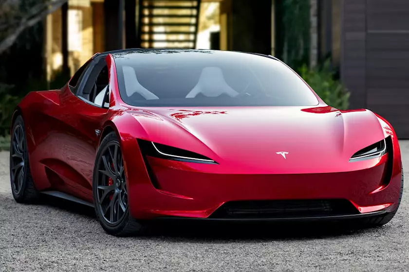 ទិដ្ឋភាពខាងមុខ Tesla Roadster ឆ្នាំ 2023