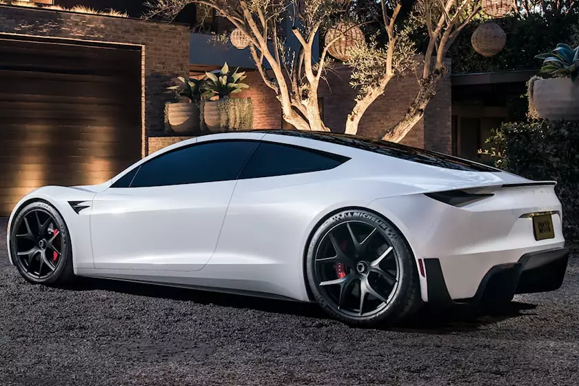 រថយន្ត Tesla Roadster ឆ្នាំ 2023 មើលខាងក្រោយ