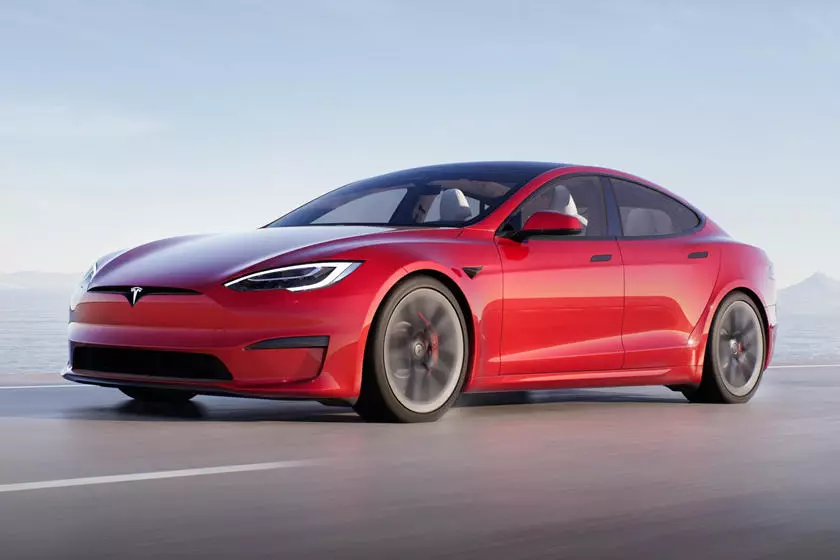 2021 Tesla Model S Plaid Front View Driving