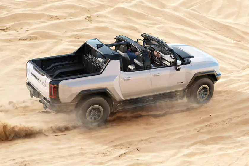 2022 GMC Hummer Driving Back View