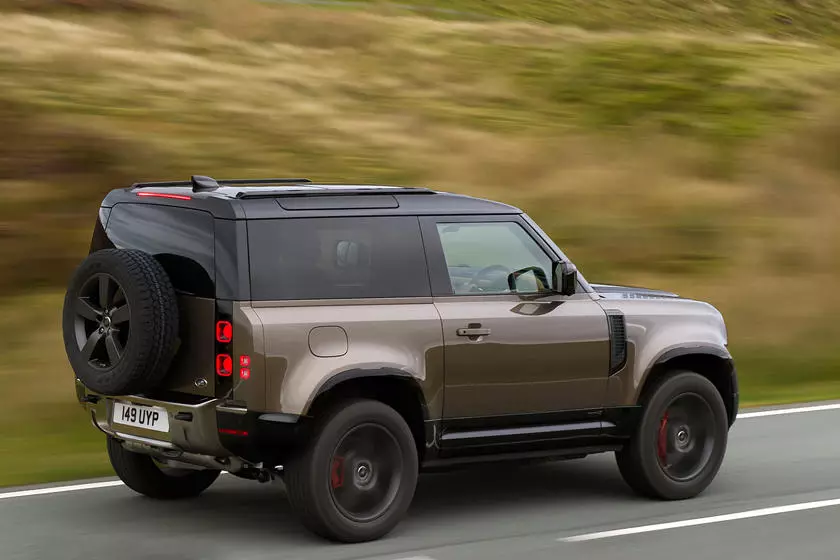 2020-2021 Land Rover Defender Driving Back View