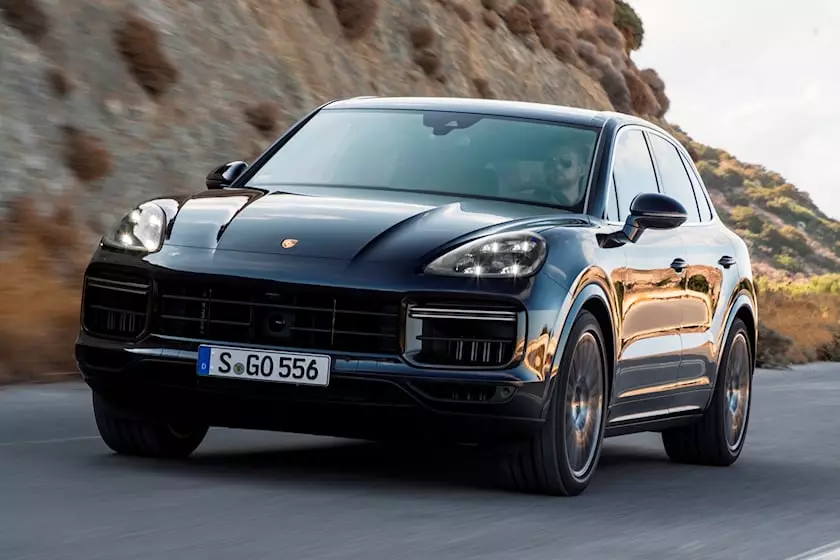 2019-2022 Porsche Cayenne Turbo Front View Driving