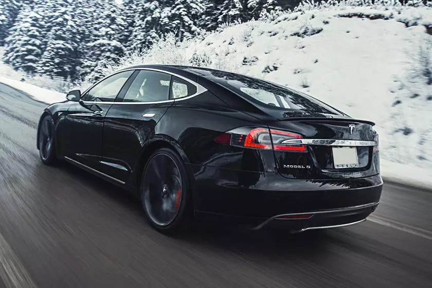2017-2020 Tesla Model S Rear View Driving