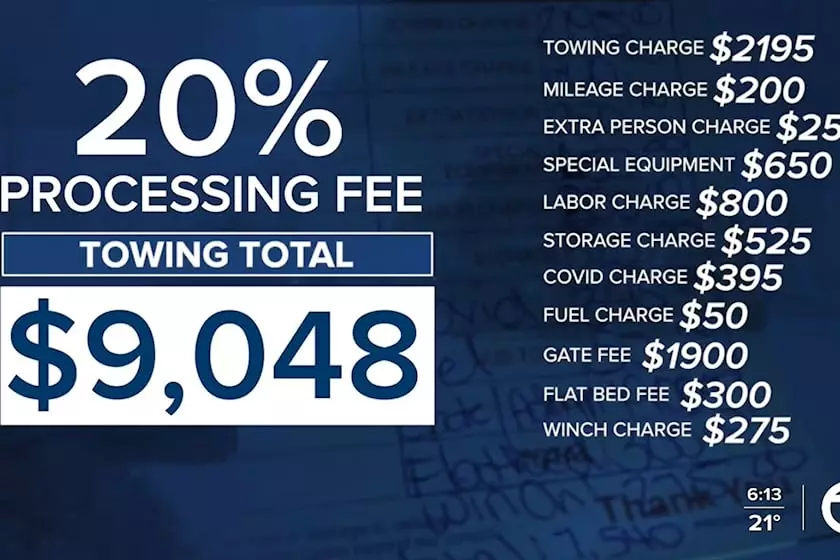 پائل اپ میں پھنسے ڈرائیور نے اپنی کار کو کھینچنے کے لیے $9,000 چارج کیا۔ 3973_7