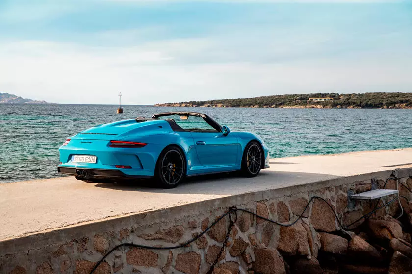 2019 Porsche 911 Speedster Rear View Driving