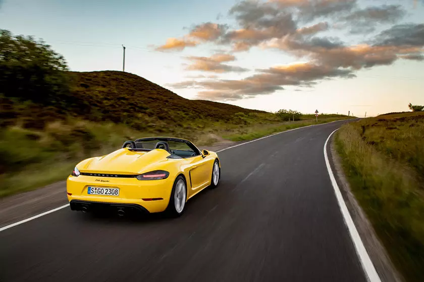 2020-2021 Porsche 718 Spyder Driving Back View