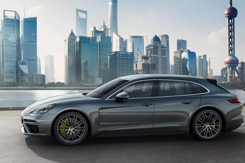 2018-2020 Porsche Panamera Turbo Sport Turismo มุมมองด้านข้าง